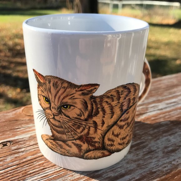 Dining | Vintage Cat Mug Set 198s Fun Cup For Cat Lovers | Poshmark